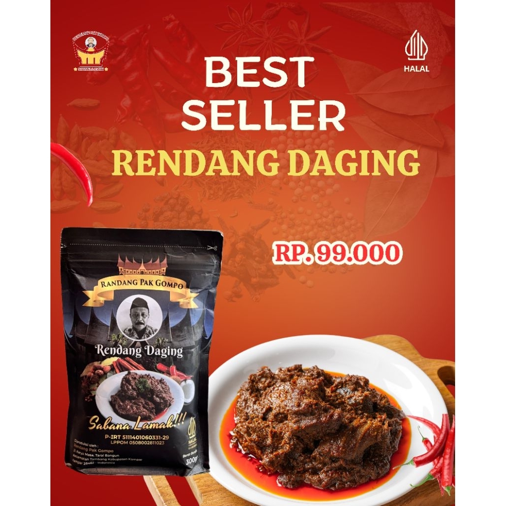 Jual RENDANG DAGING PAK GOMPO || KHAS NUSANTARA || ISI 300gr | Shopee ...