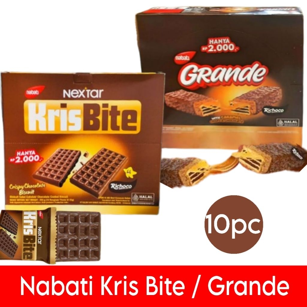 Jual Nabati Grande wafer Nextar Krisbite waffle biskuit isi 10pc ...