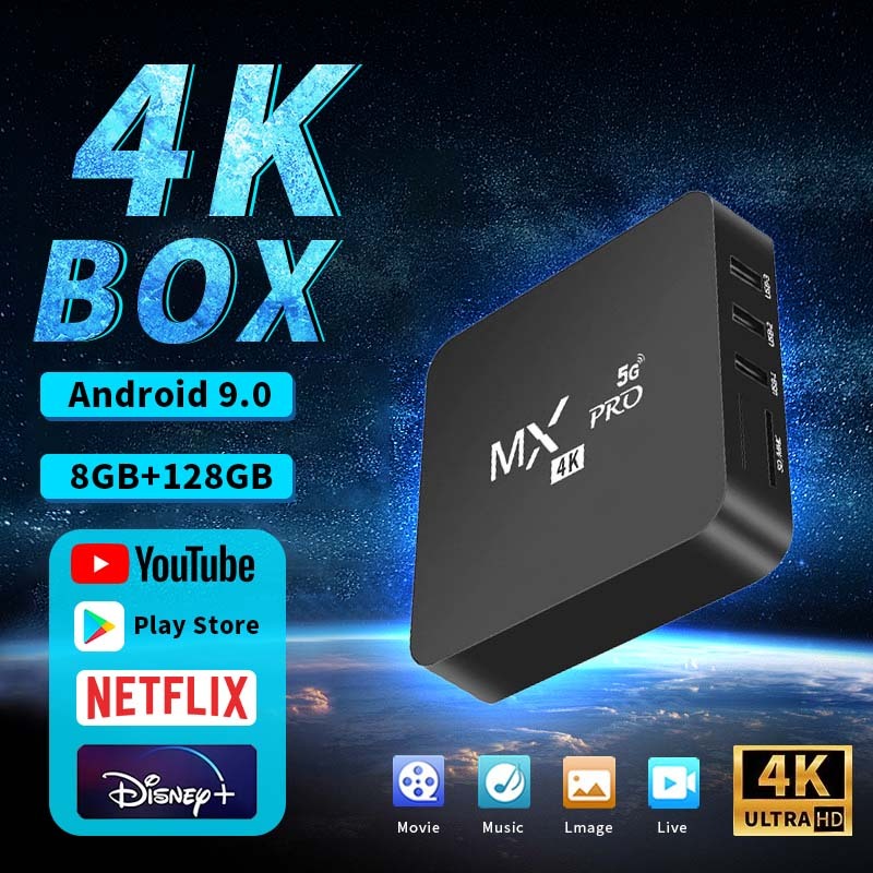 Jual MXQ Pro 4K Android Tv Box Set Top Box 5G WiFi 8+128GB Ram New Chipset OS Smart Full HD TV ...