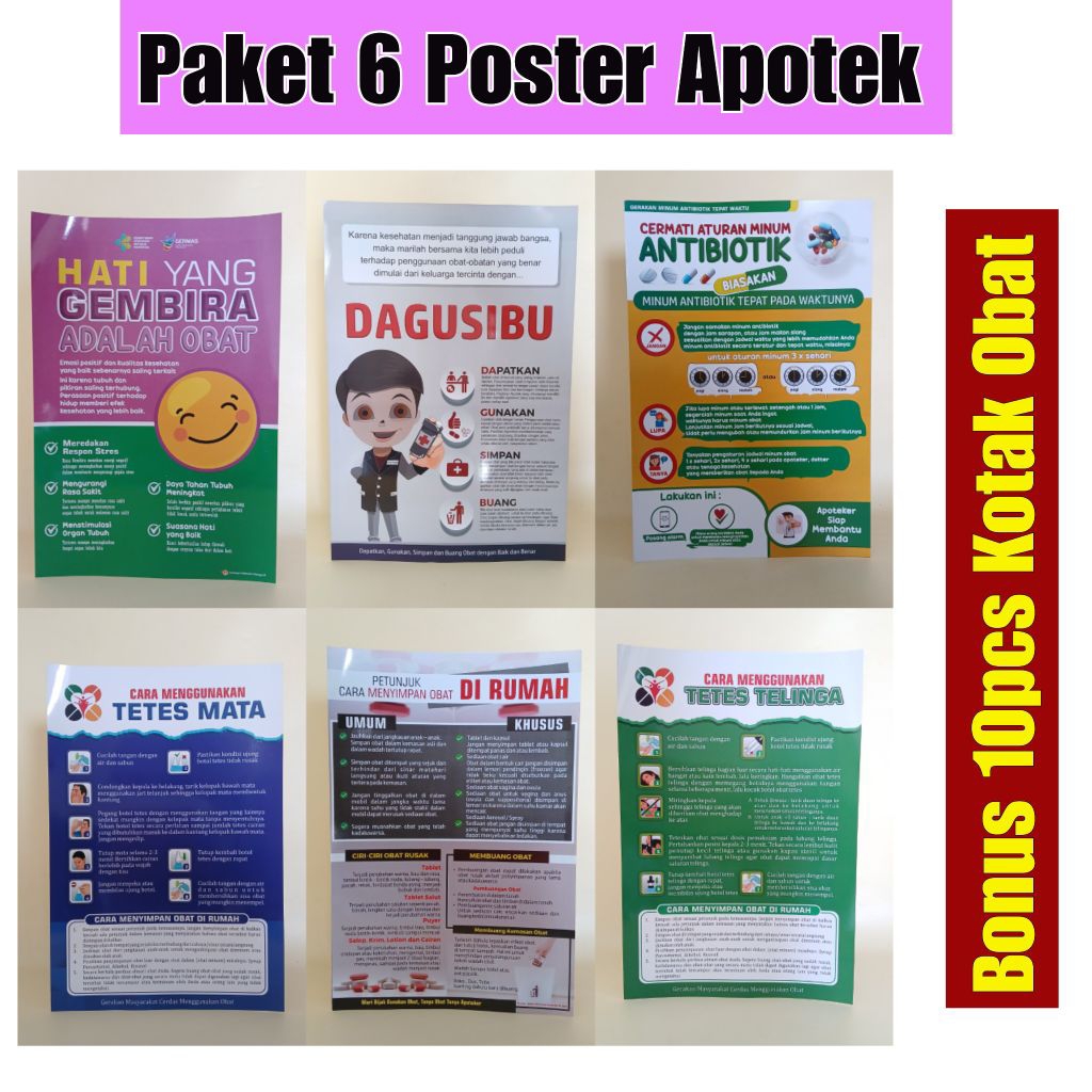 Jual Farmasi - Paket 6 Poster Apotek Terlengkap, Media Edukasi Apotek ...