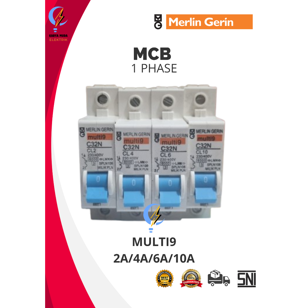 Jual MCB Merlin gerin MULTI9 2/4 6/10A SNI MCB PLN | Shopee Indonesia