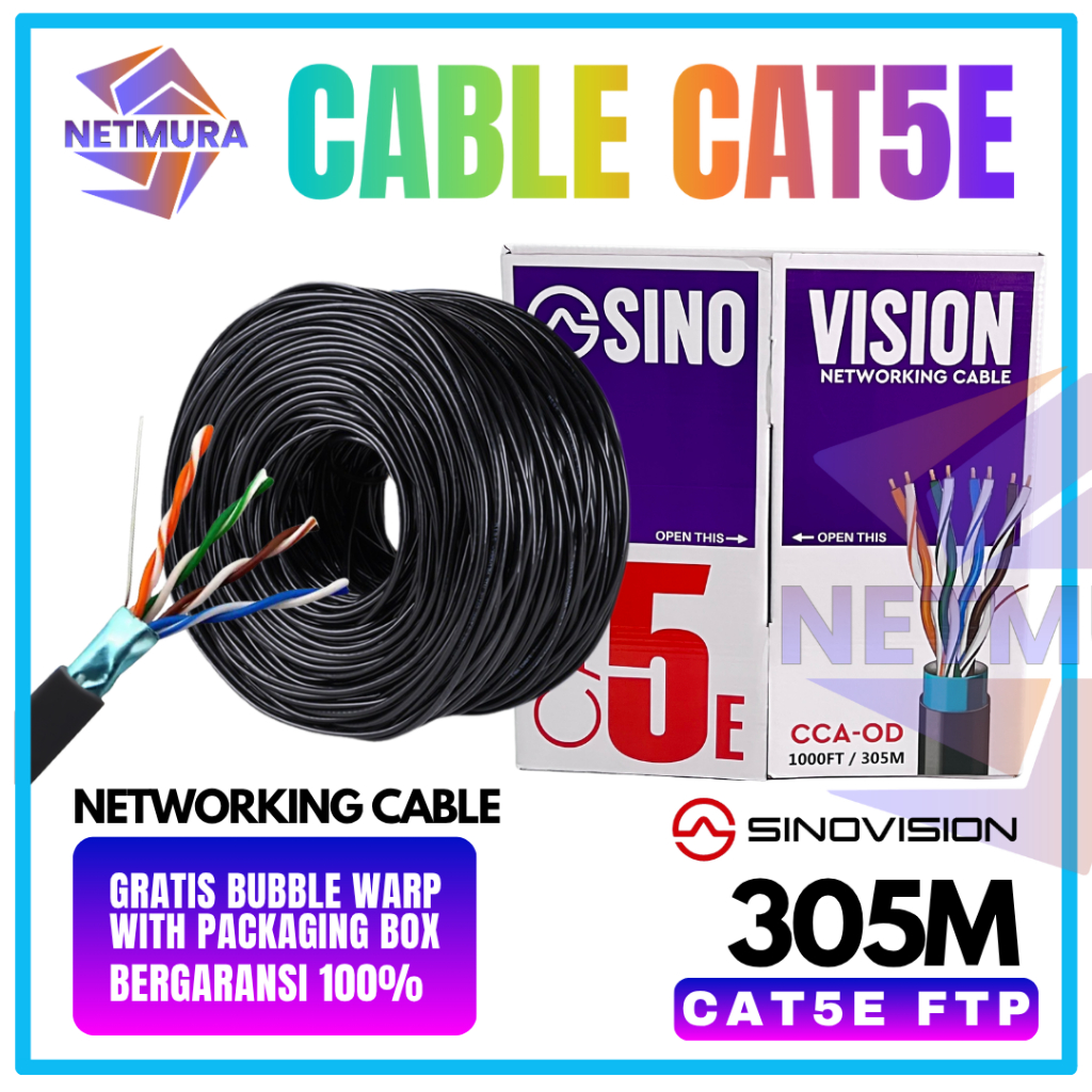 Jual Kabel Lan CAT 5e Outdoor UTP/FTP 100M 305M | Shopee Indonesia