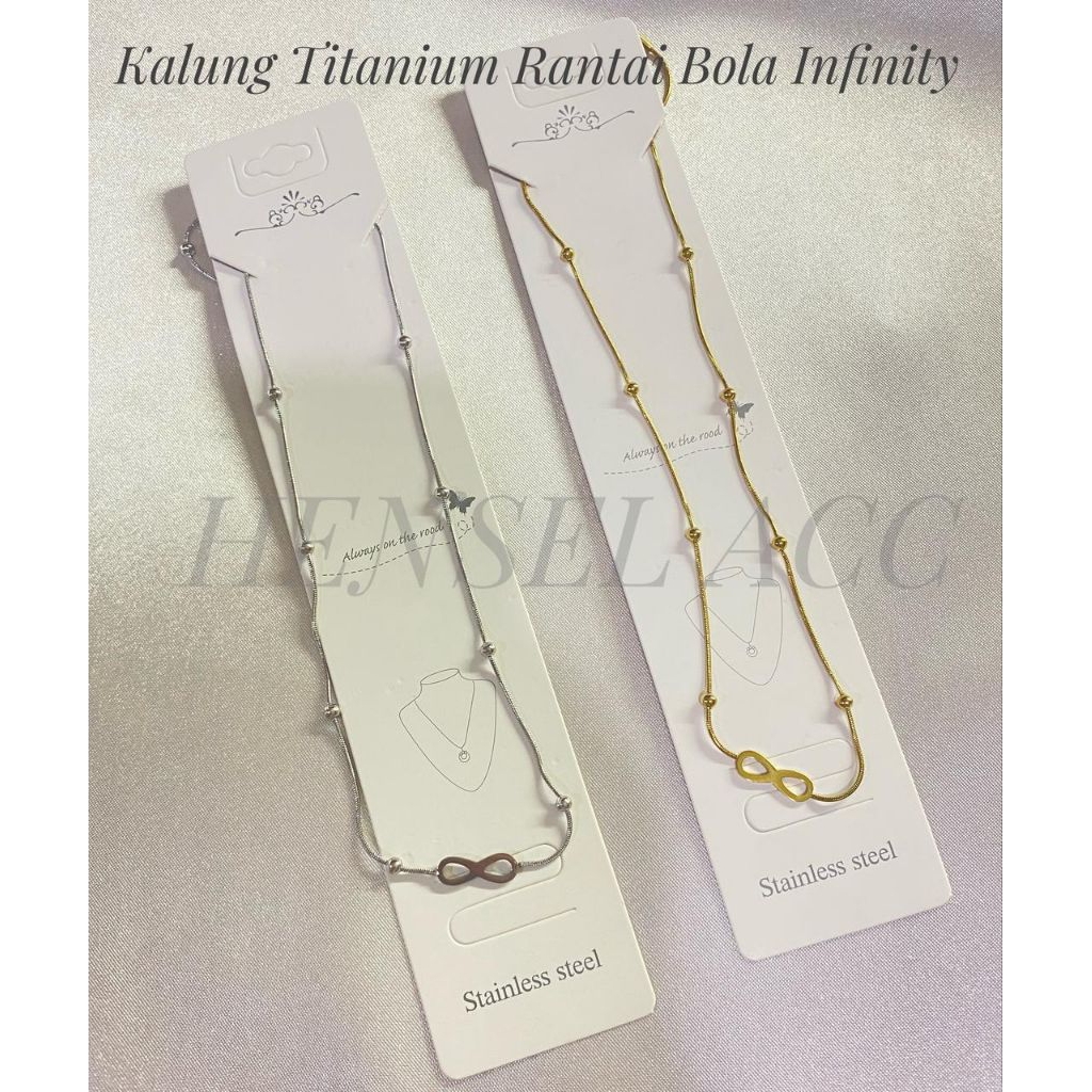 Jual Kalung Titanium Rantai Bola INFINITY Gold / Silver Fashion ...