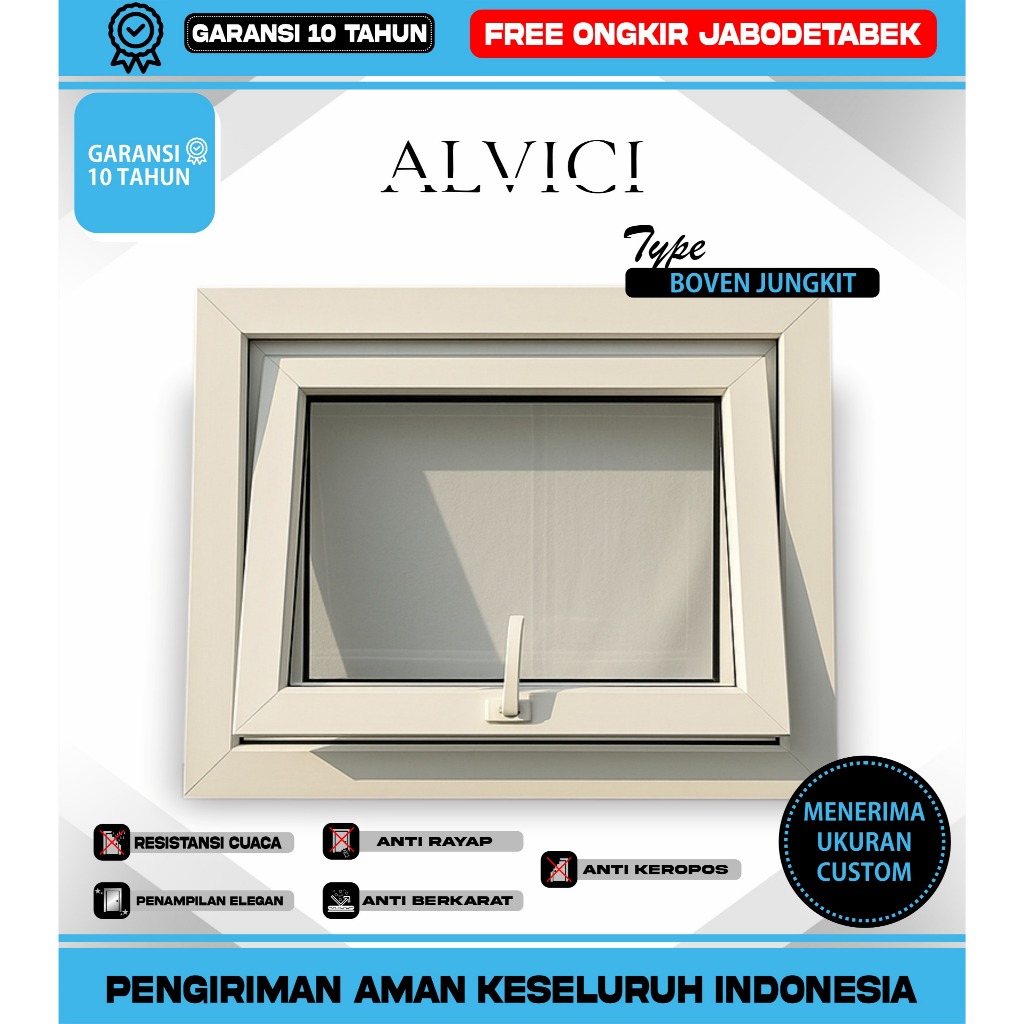 Jual Jendela Boven Jungkit UPVC Jendela Kamar Jendela Boven Minimalis Modern Ukuran Lebar 60 x ...