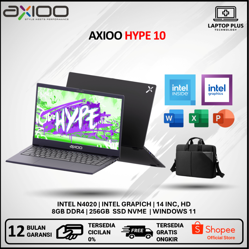 Jual Laptop Axioo Hype 10 N4020 8GB 256GB Intel UHD Windows 11 pro ...