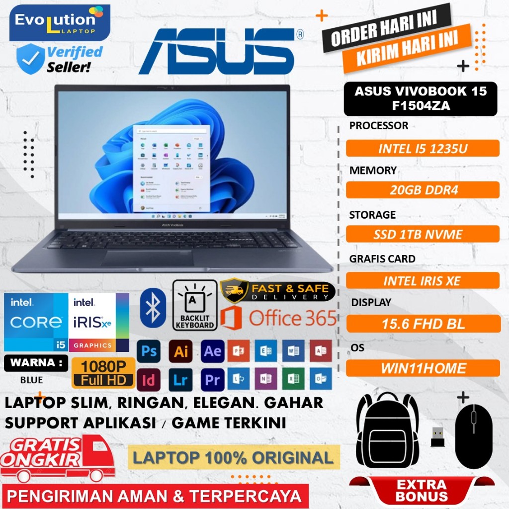 Jual Laptop Asus Vivobook 15 F1504ZA INTEL I5 1235U RAM 24GB 1TB SSD 15 ...