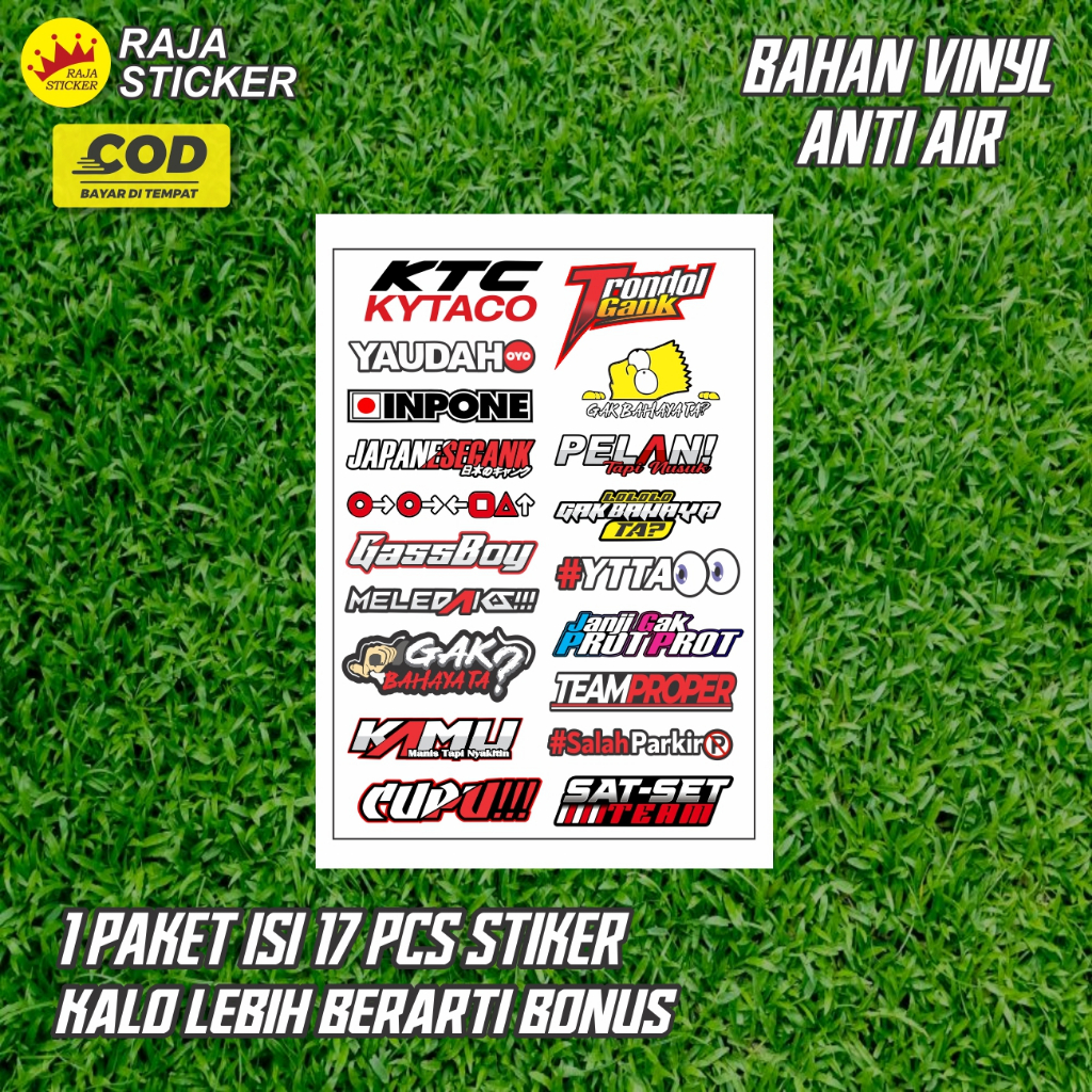 Jual STICKER SET GAK BAHAYA TA? (LAMINASI) SIAP TEMPEL / Raja Sticker ...