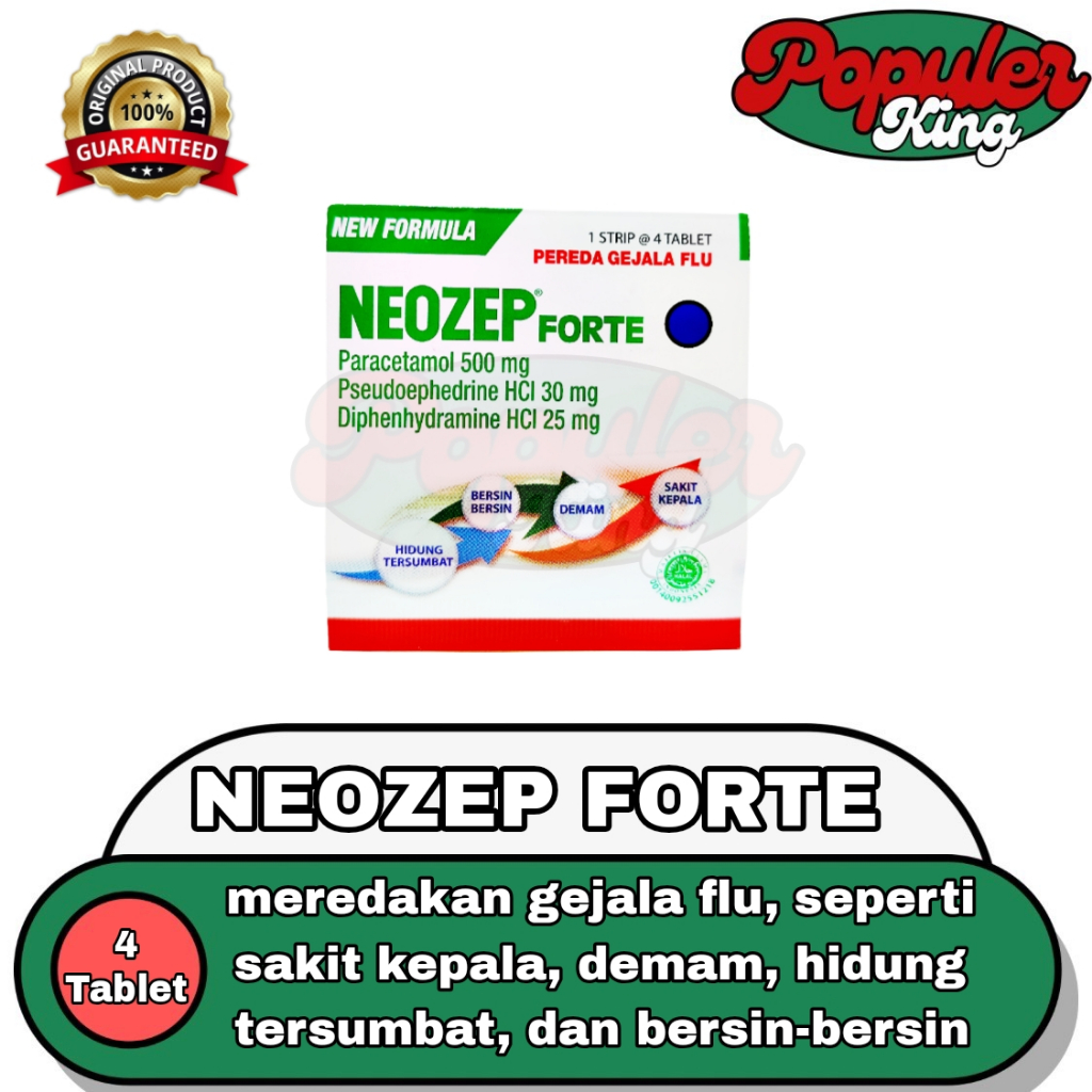 Jual Neozep Forte untuk Meringankan Gejala Flu (4 Kaplet) | Shopee ...