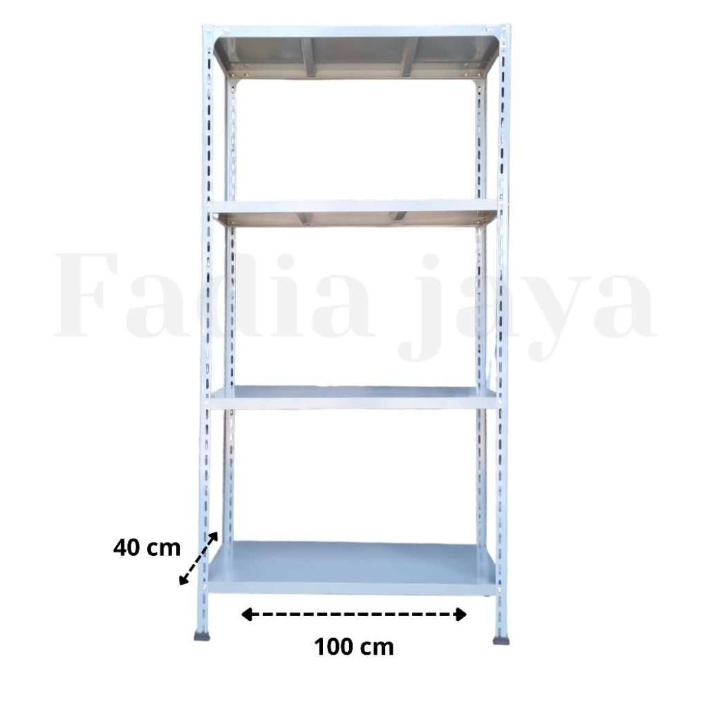 Jual Rak Lemari Besi Siku Lubang 4 Susun Tingkat Gudang Kantor Warung ...