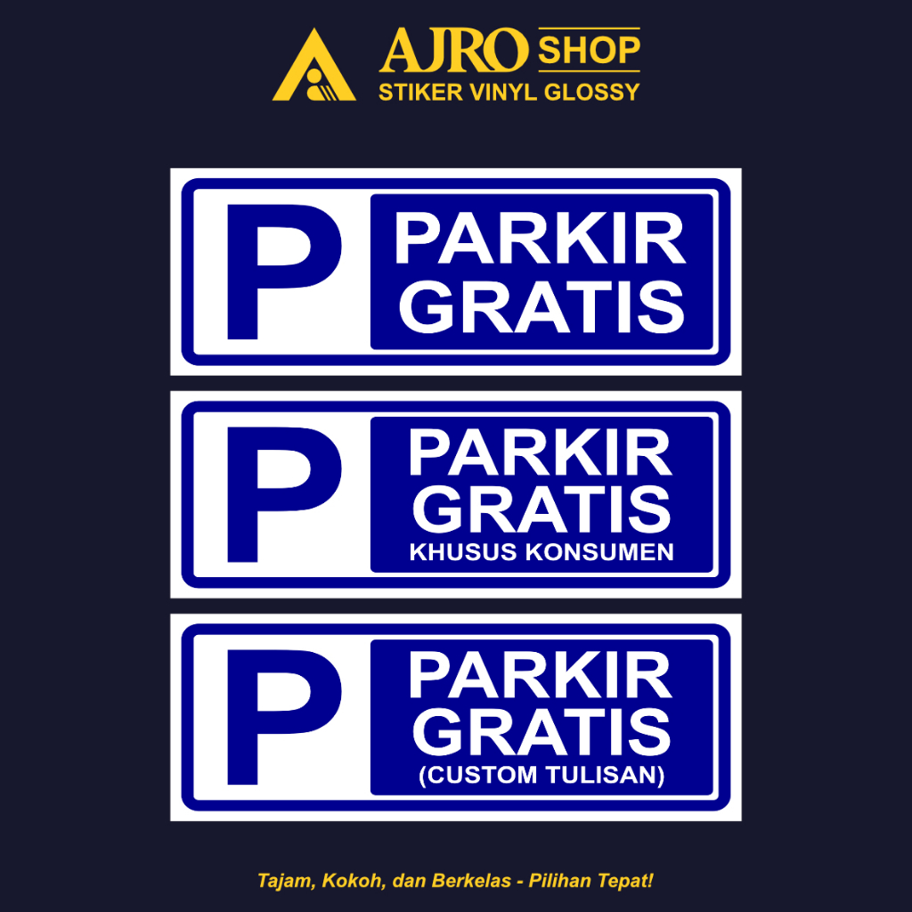 Jual Stiker Parkir Gratis - Ukuran 28,5x10 / 20x7 Cm | Shopee Indonesia