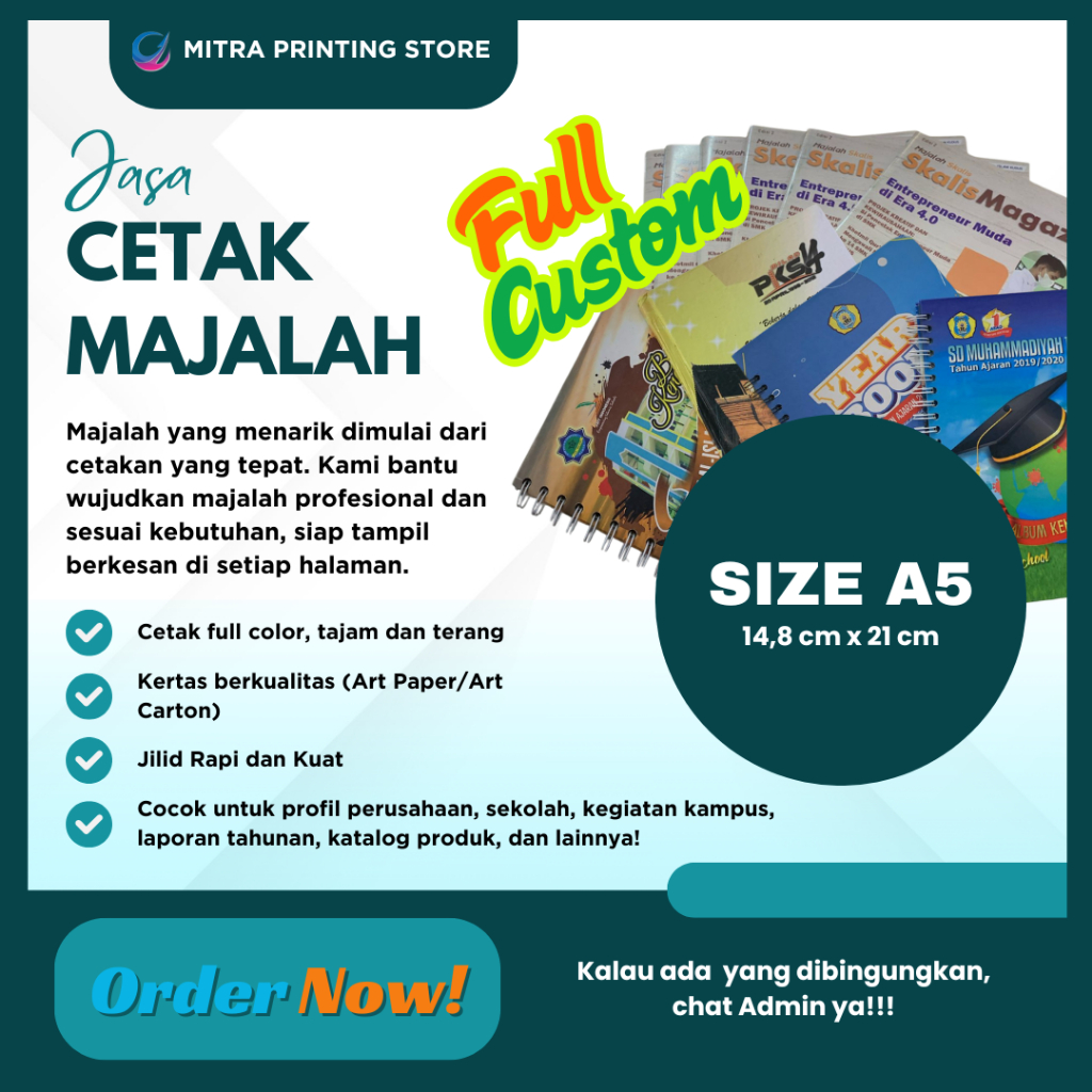 Jual Cetak Buku Majalah, Buku Cerita, Buku Proposal A5 Full Color Free ...