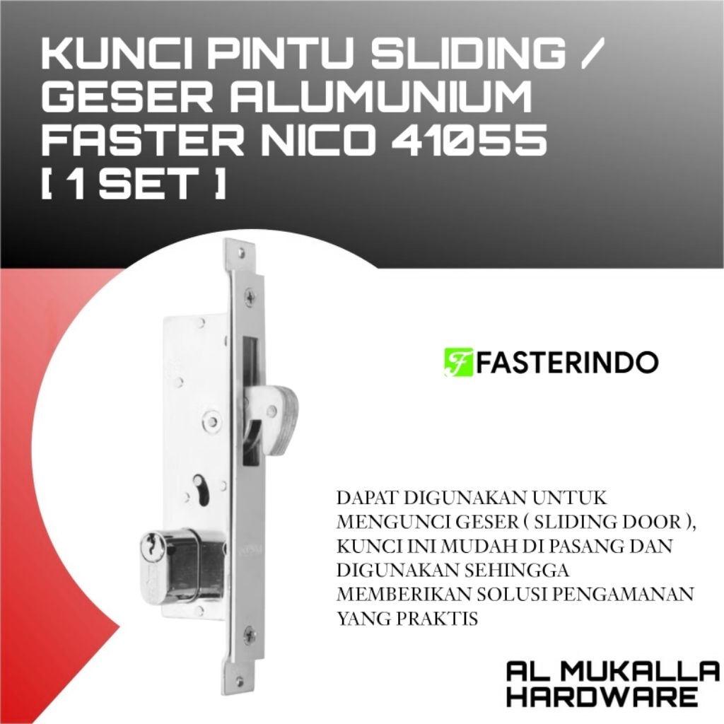 Jual 41055 FASTER - Alumunium Lock Nico 41055 FASTER | Kunci Kait Pintu ...