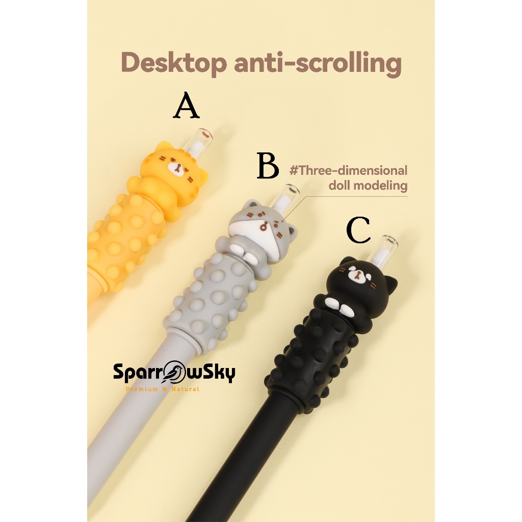 Jual SPARROW Pen Silikon / Silicone Pen / Pen Karakter Lucu Cantik MASSAGE - CATS DIARY (7104 ...