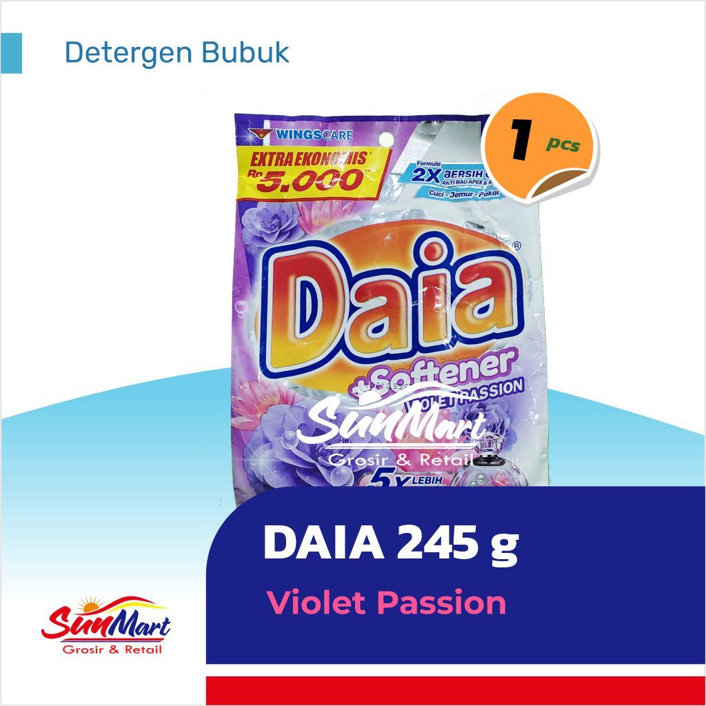 Jual Daia+Softener violet Deterjen bubuk Violet Passion 470g | Shopee Indonesia
