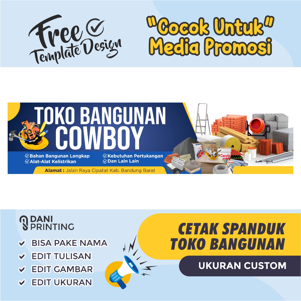 Jual Banner Spanduk - Toko Bangunan - Toko Material - Bisa Di Edit ...