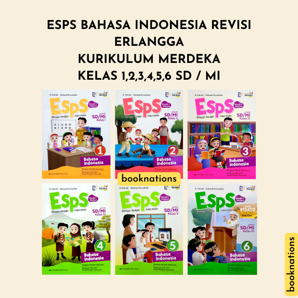 Jual Buku ESPS BAHASA INDONESIA KELAS 1 2 3 4 5 6 SD / MI ERLANGGA Kurikulum Merdeka REVISI ...
