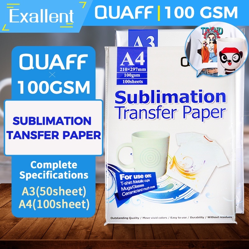 Jual Quaff Kertas Sablon Sublimation Paper Kertas Transfer Paper 100gsm Quick-Dry Green Back A4 ...