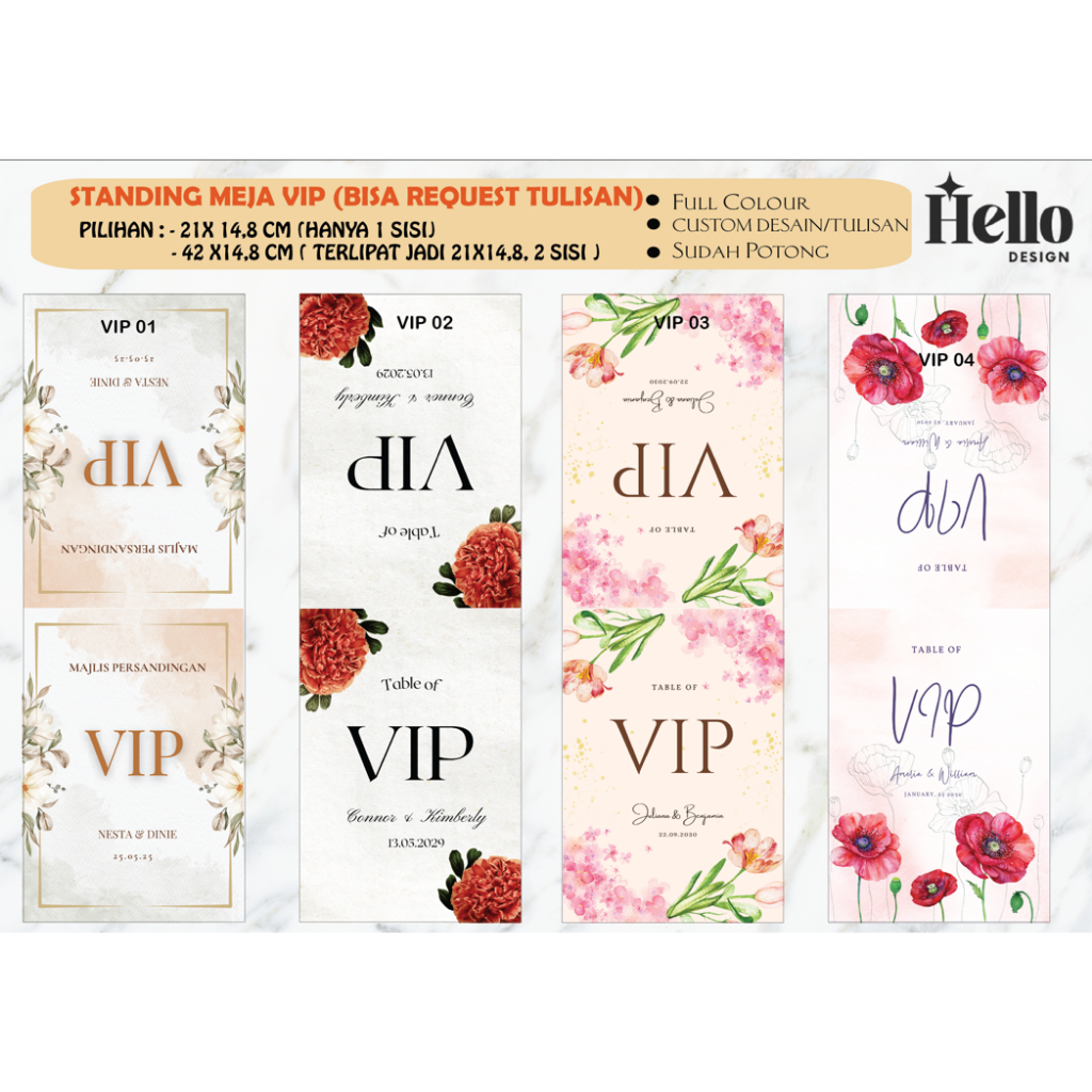 Jual (FREE CUSTOM) VIP TABLE STANDING / papan VIP / standing meja VIP ...