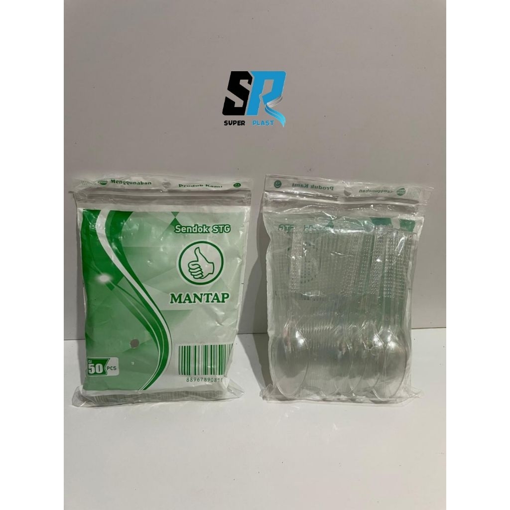 Jual Sendok Plastik/Sendok Pudding/Sendok Makan Plastik Isi 50 Pcs ...