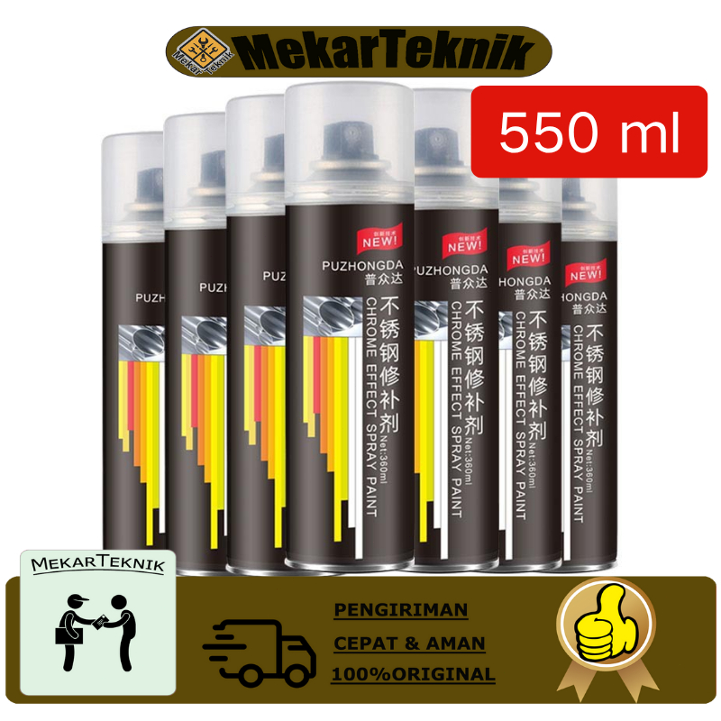 Jual 550ml Cat Semprot Chrome Stainless Steel Silver Mirror Finish ...