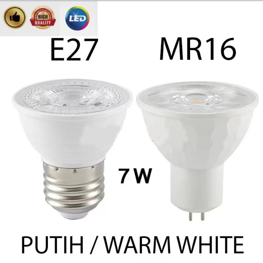 Jual LAMPU HALOGEN SPOTLIGHT LED 7WATT FITTING E27 7 WATT COB SOROT 7W LAMPU SPOT LIGHT TUSUK 6W ...