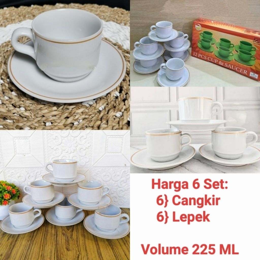 Jual cangkir kopi cangkir set keramik PUTIH gelas kopi keramik satu dus ...
