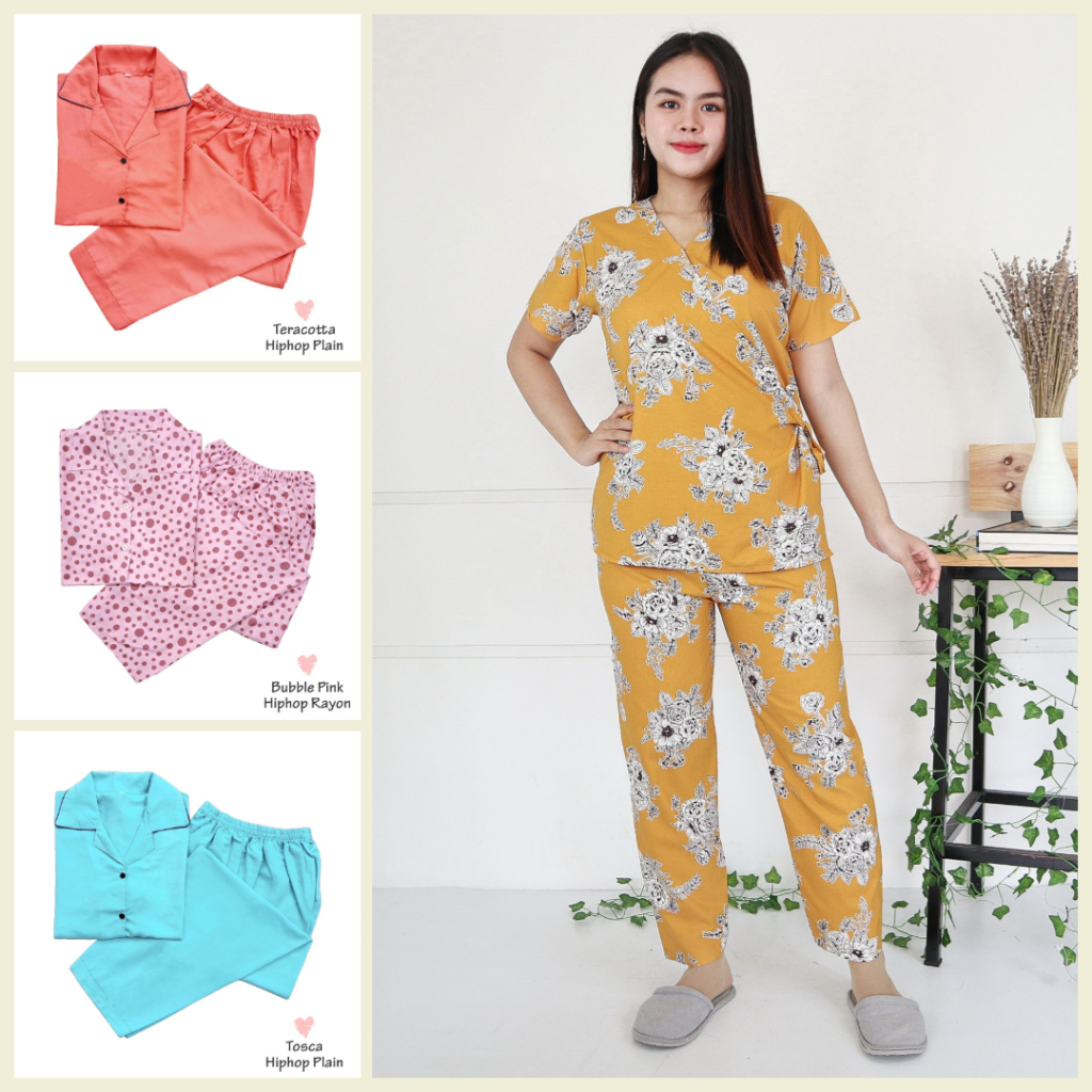 Jual IZANY Piyama CP HP PP One Set allsize dewasa Rayon LEMES ADEM ...