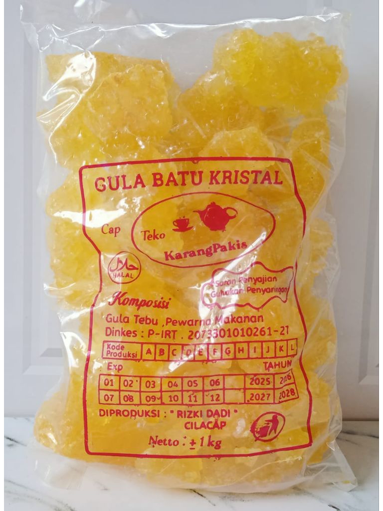 Jual Gula Batu Kristal Kuning Cap Teko (Super)/Bongkahan besar -1000gr ...