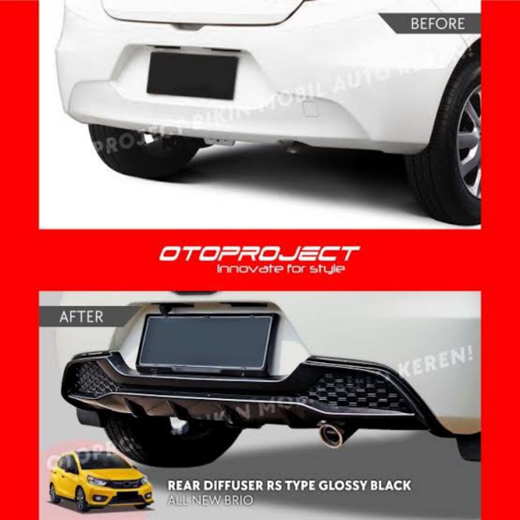 Jual DIFFUSER/BODYKIT BELAKANG ALL NEW BRIO RS/SATYA 2018-2023 ORIGINAL ...