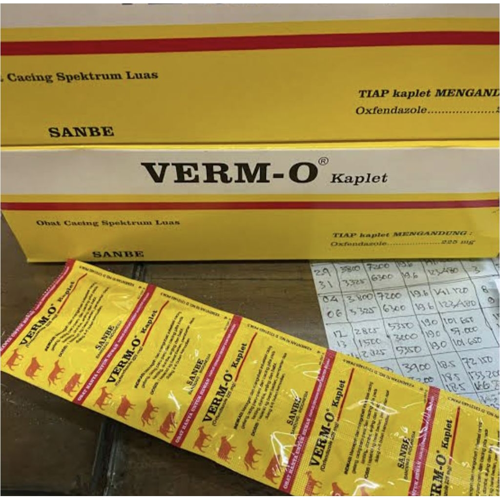 Jual VERM O SANBE OBAT CACING HEWAN KAPLET BERSPEKTRUM LUAS UNTUK DOMBA ...