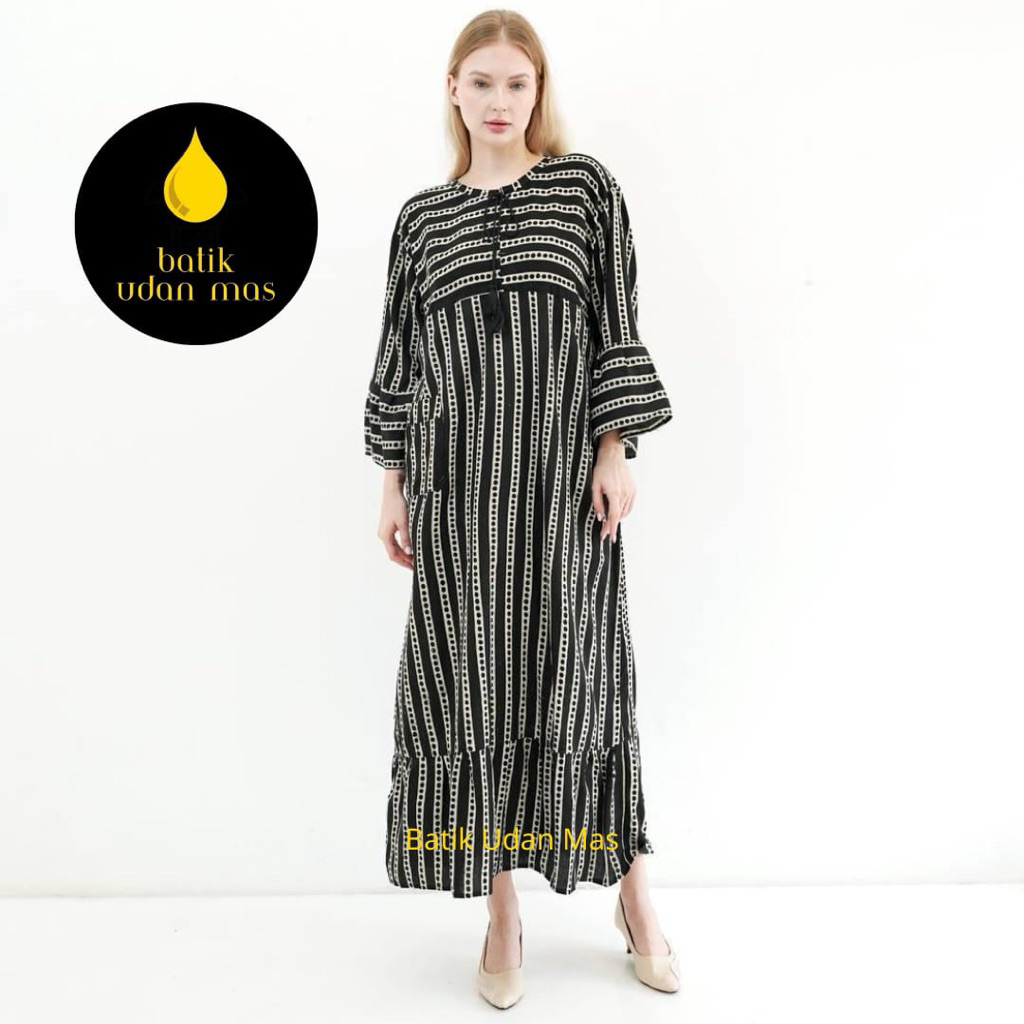 Jual Batik udan mas- Dress Tsamira bahan rayon premium/gamis Valeria ...