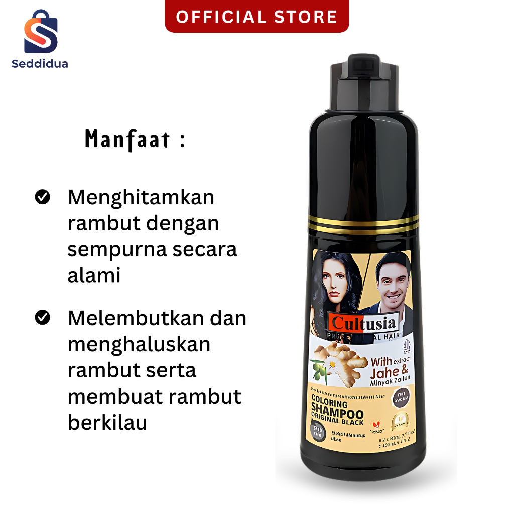 Jual CULTUSIA Hair Coloring Shampoo ORIGINAL BLACK Sampo Penghitam ...