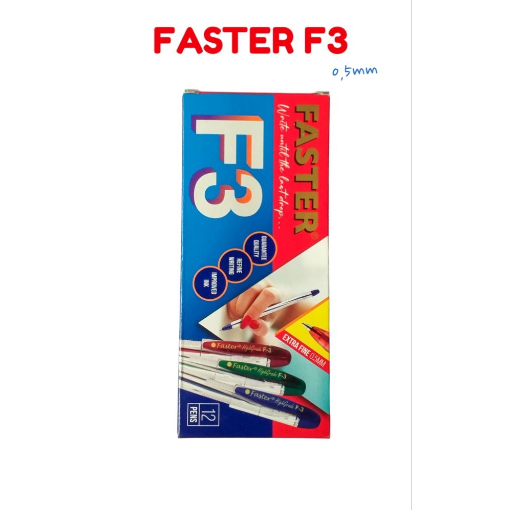 Jual Pen Faster F3 isi 12 pcs | Shopee Indonesia
