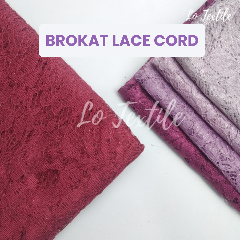 Jual Kain Brokat Brukat Lace Cord Tulang Premium 0.5 Meter - Bahan ...