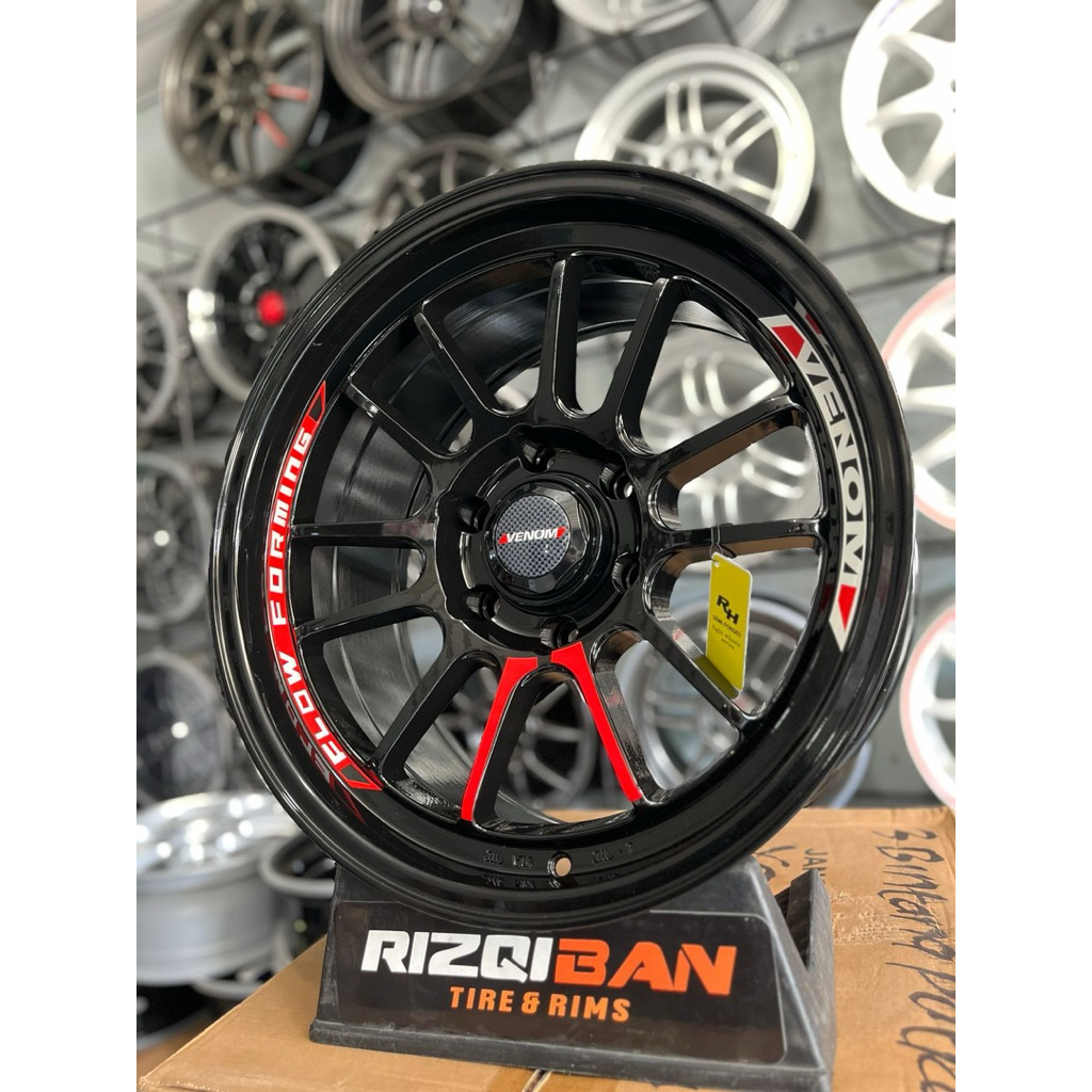 Jual velg venom flow forming r18 black pcd 6x139,7 kondisi baru ...