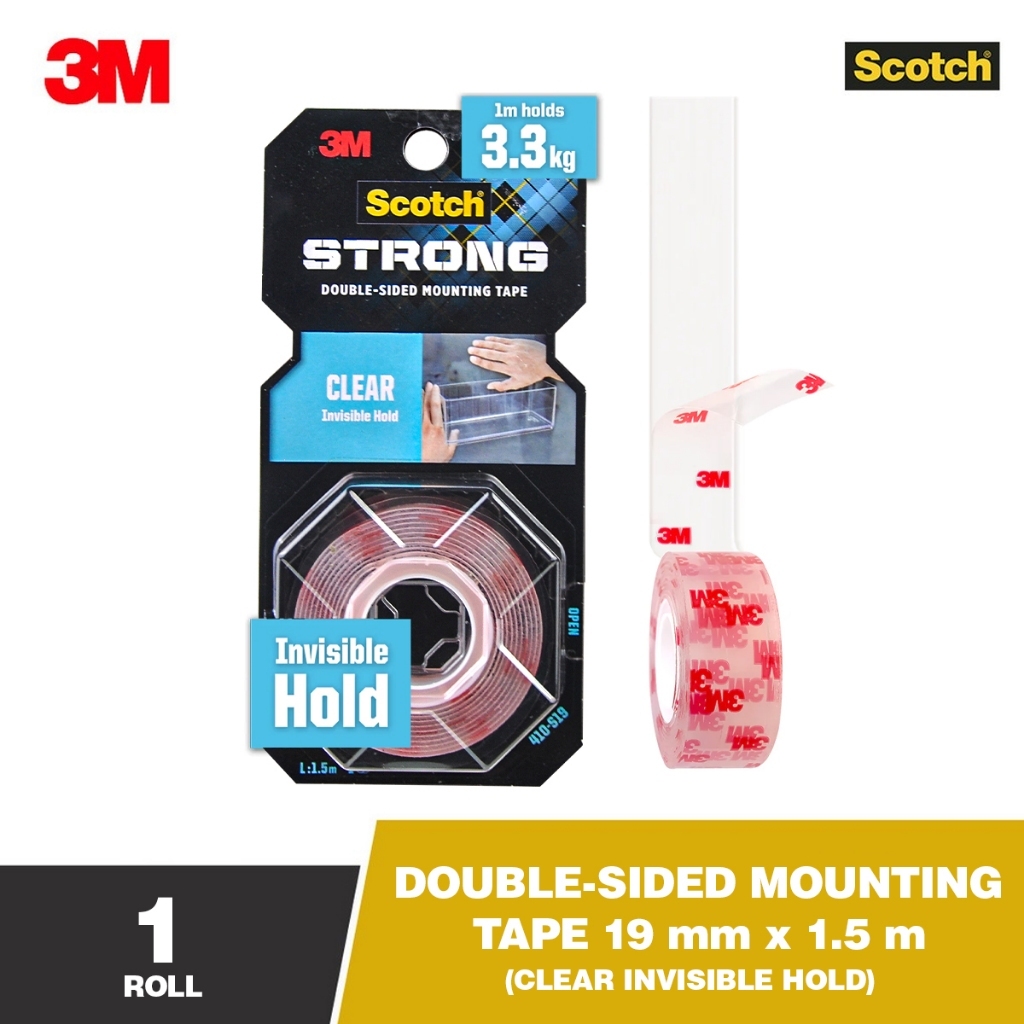 Jual DOUBLE TAPE 3M SCOTCH CLEAR 410-S19 PERMANENT MOUNTING TAPE ++++ | Shopee Indonesia