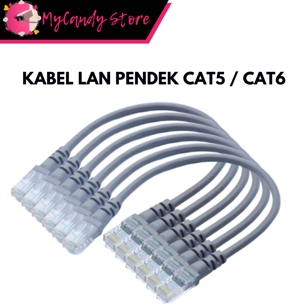 Jual KABEL LAN PENDEK UTP CAT6 +/-30CM | Shopee Indonesia