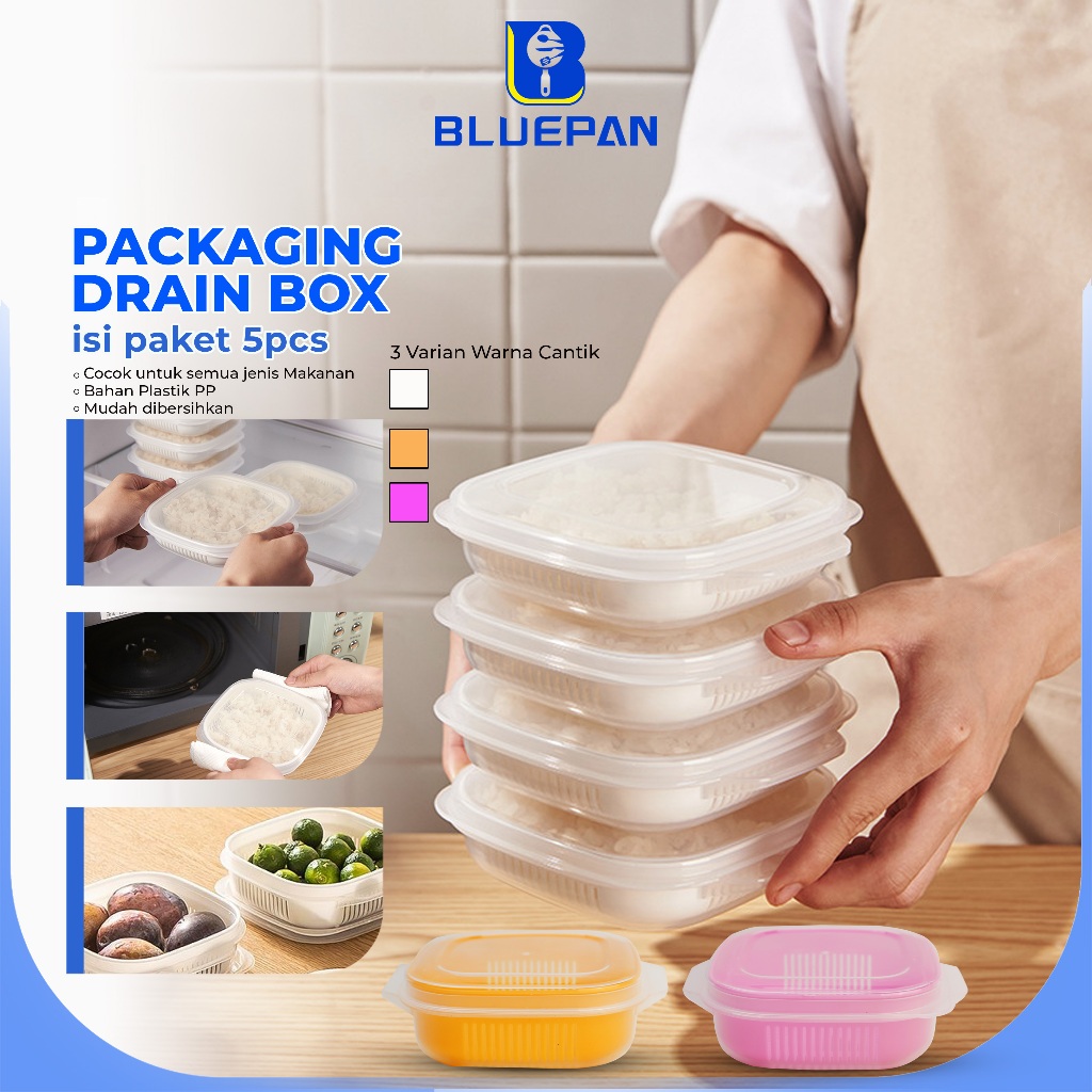 Jual Bluepan 5 Pcs Food Organiser Strainer Kotak Makanan Jaring Anti ...