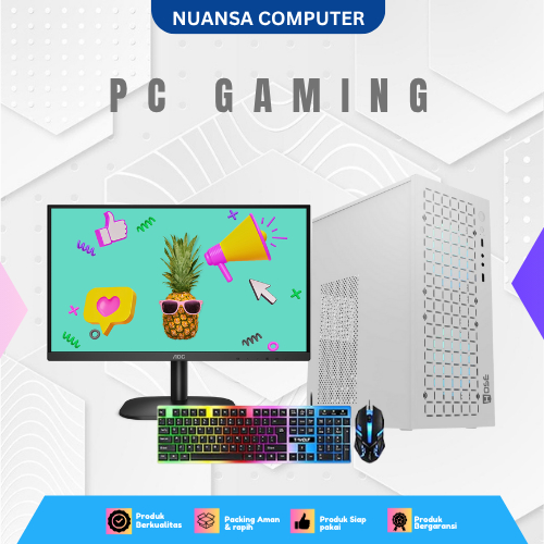 Jual Pc Gaming Ryzen 5 5400 RAM 16 GB SSD 256 GB VGA 4 GB + MONITOR 19 ...