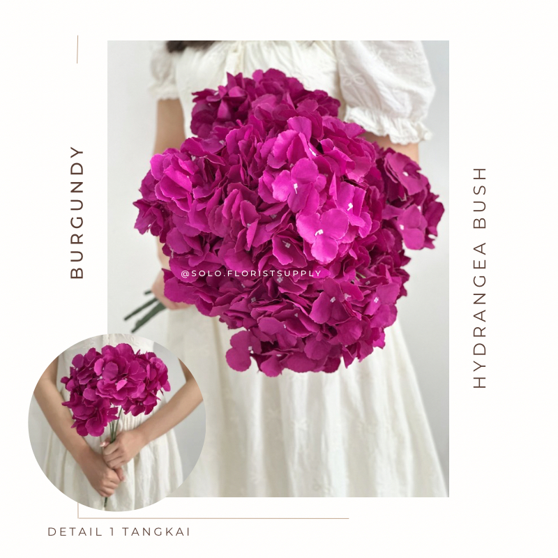 Jual 5 cabang Bunga artificial HYDRANGEA BUSH bunga hidrangea Hortensia ...