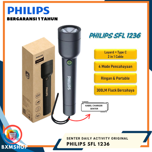 Jual Philips SFL1236 Lampu Senter Led Flashlight /Senter Kecil Super ...