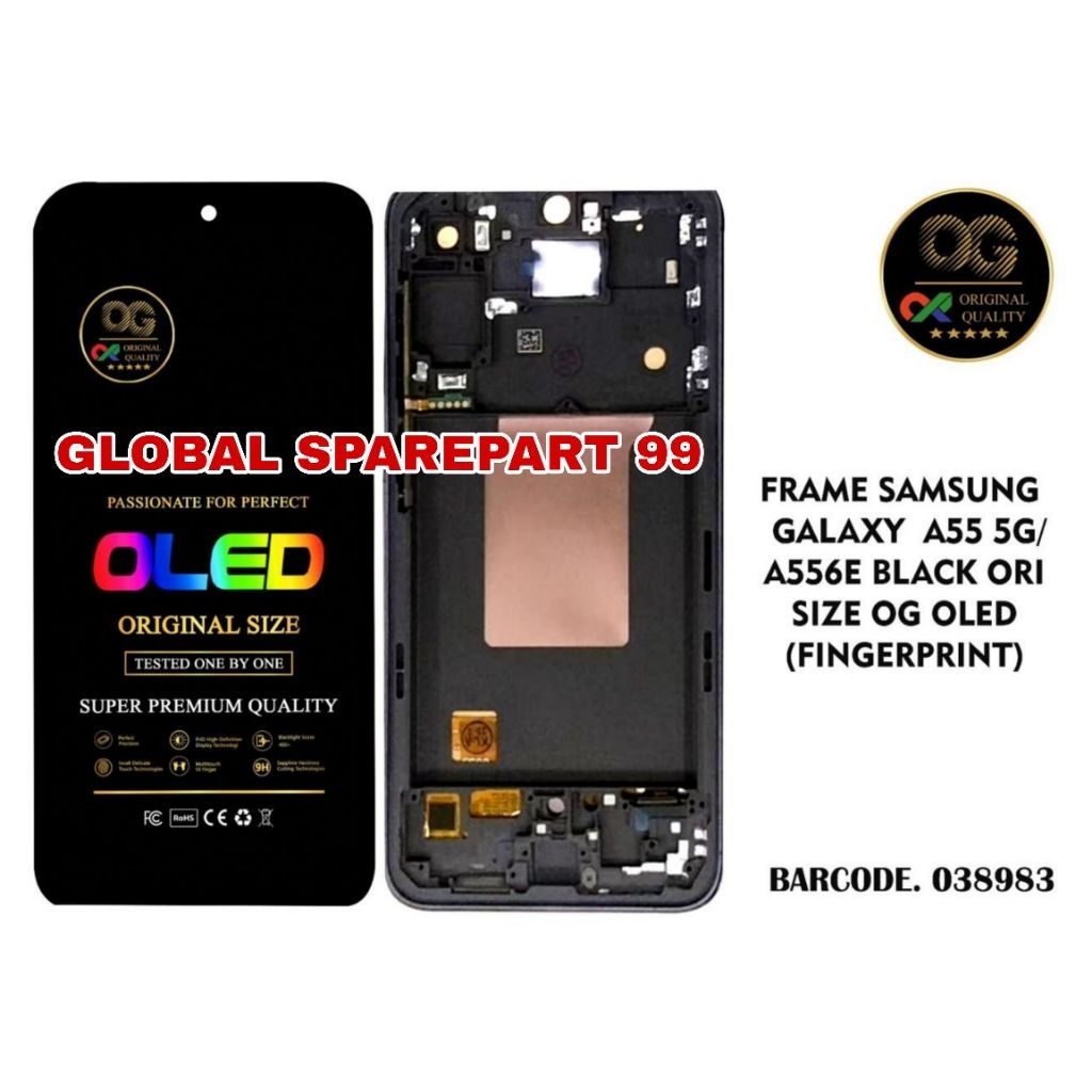 Jual LCD SAMSUNG GALAXY A55 5G A556 A556E +FRAME BLACK ORI OLED OG ...