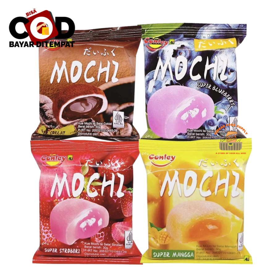 Jual [ BERKAH ] Conley Mochi Super 30gr Kue Mochi Super Besar isi Selai ...