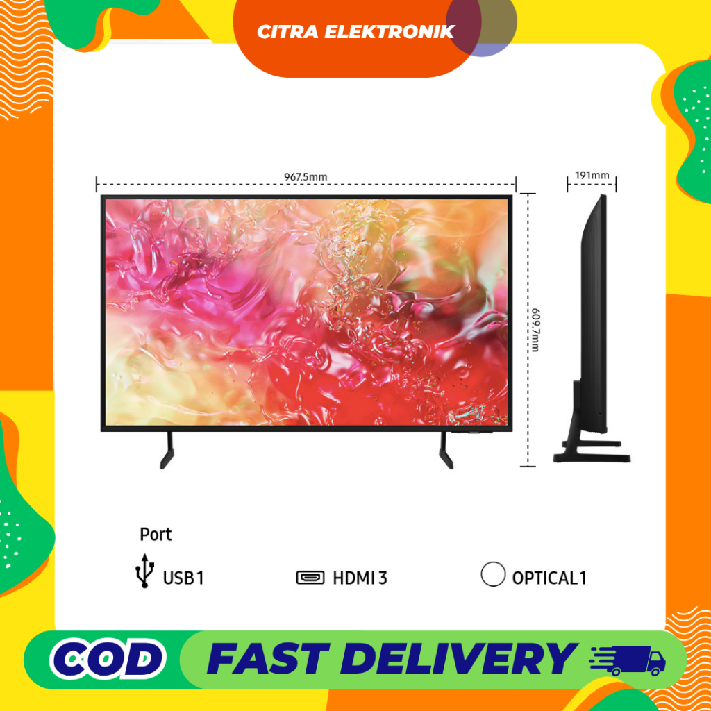 Jual Samsung SMART LED 50 Inch 50" CRYSTAL UHD 4K DU7000 Garansi | Shopee Indonesia