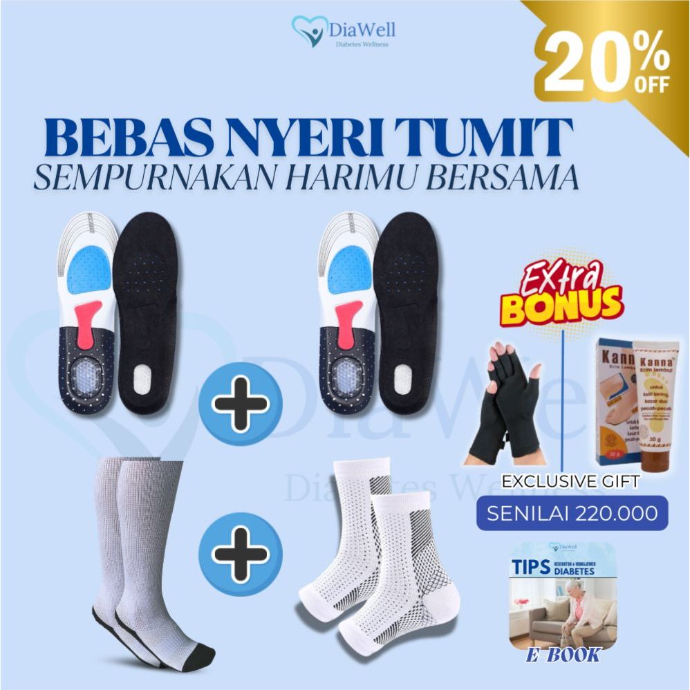 Jual Paket Bundling 2 Diawell - 2 Insole plantar Pro Tebal Kerja, 1 ...