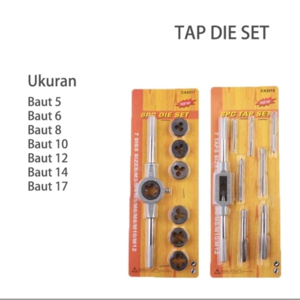 Jual Hand Tap Drill Bits Set 8 pcs Mata Bor Pembuat Ulir Drat Baut ...