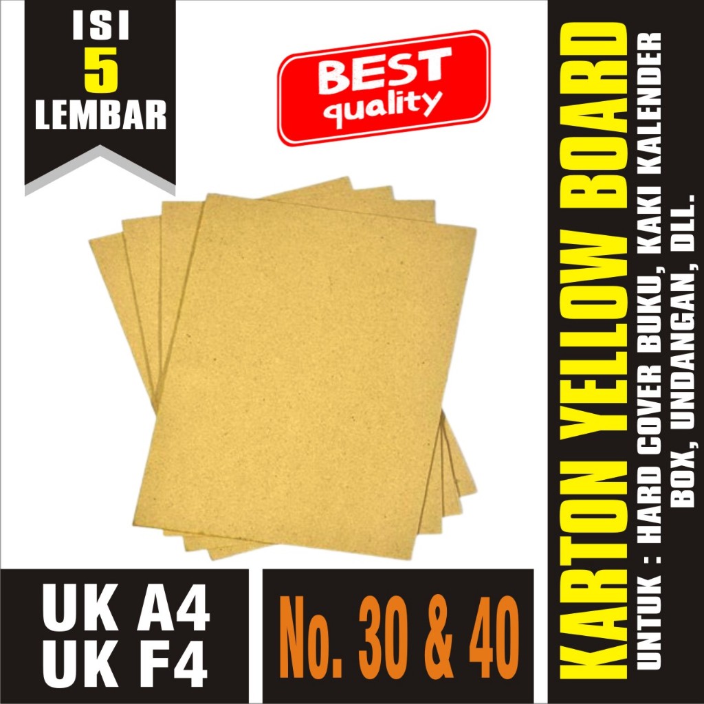 Jual Karton Yellow Board No. 30 dan 40 A4, F4 | Shopee Indonesia