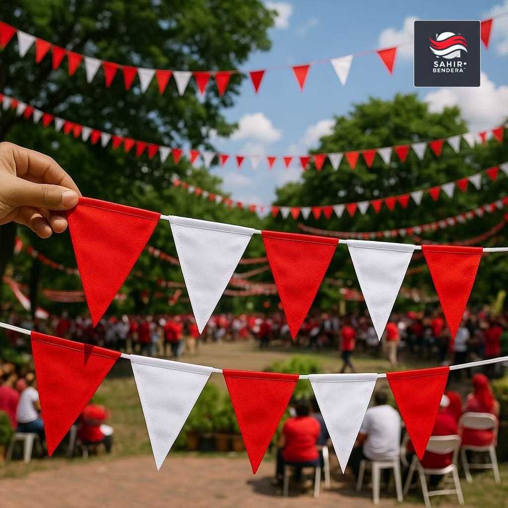Jual bendera segitiga rawis merah putih panjang 5.5 meter | Shopee Indonesia