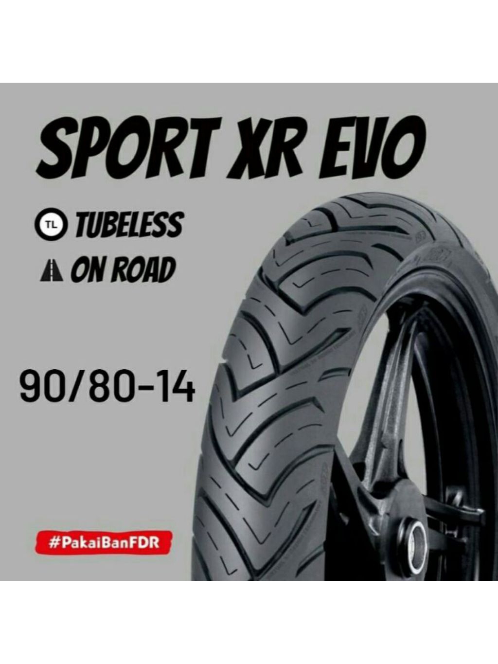 Jual ban Tubeless FDR Sport XR Evo 90/80-14 Ring 14 Matic Tubeless ban ...
