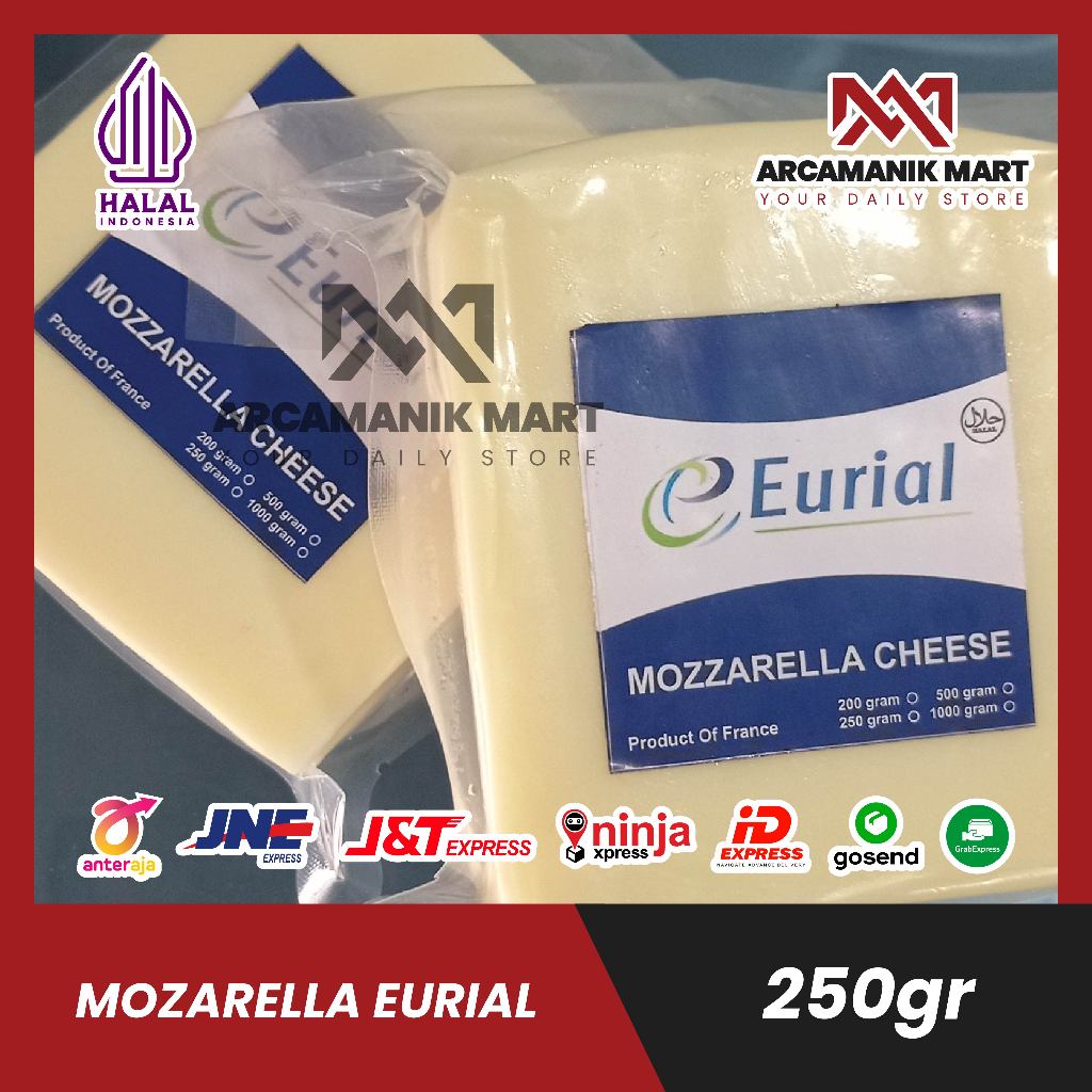 Jual KEJU MOZARELLA EURIAL 250GR / keju mozzarella eurial/keju mozarela ...